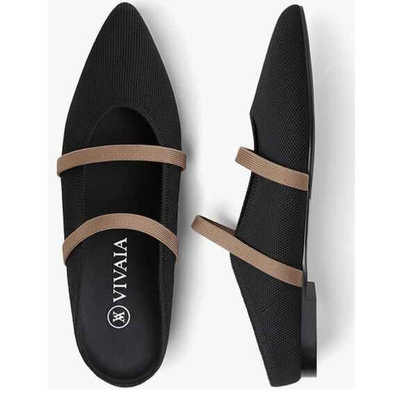 Vivani | Shoes | Vivaia Elle Pointed Toe Mules Eur 38 Us 75 Flats Shoe ...